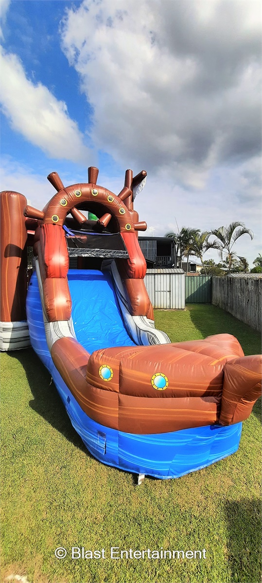 🏴‍☠️ Pirate Ship Combo Waterslide - Jumping Castle Hire in Brisbane ...