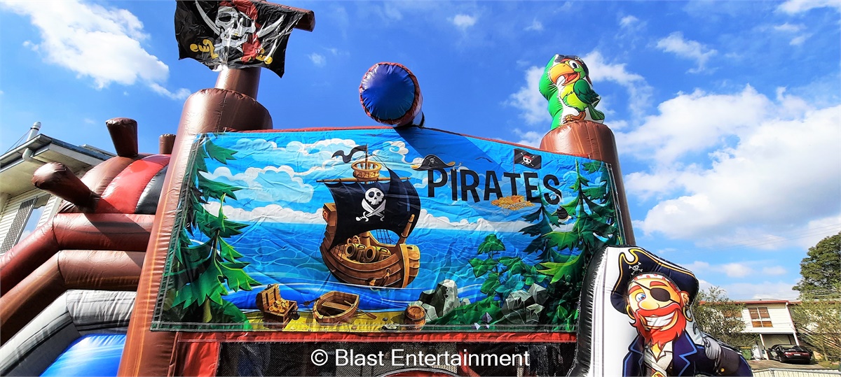 🏴‍☠️ Pirate Ship Combo Waterslide - Jumping Castle Hire in Brisbane ...